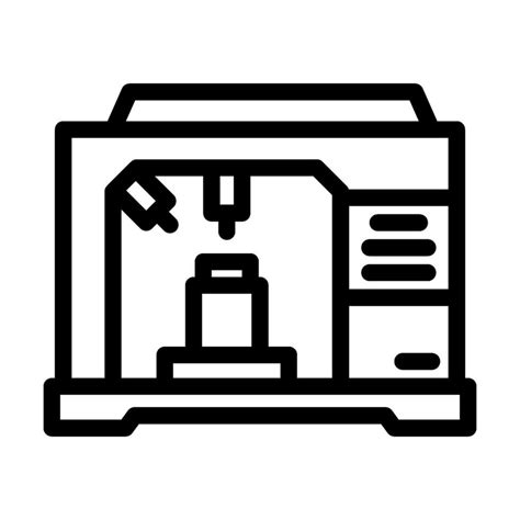 Machining Center Manufacturing Engineer Line Icon Vector Illustration