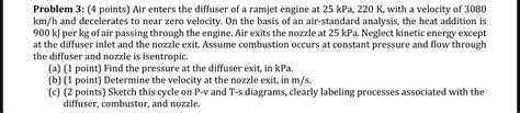 Solved Problem 3 4 Points Air Enters The Diffuser Of A