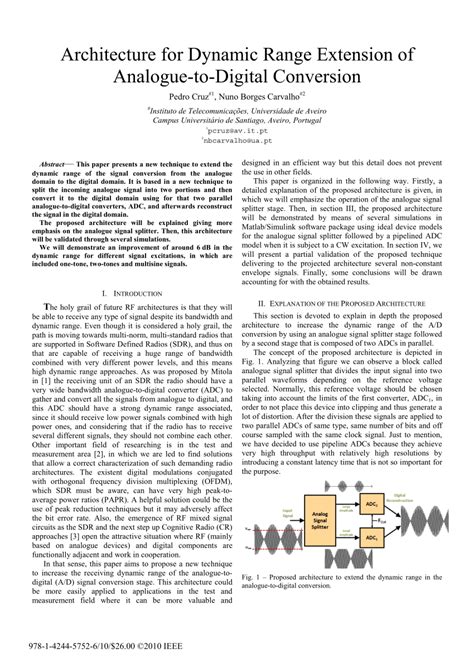 Pdf Architecture For Dynamic Range Extension Of Analogue To Digital Conversion
