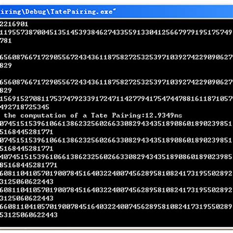 The Result Of Computing Tate Pairing On The First Group Curve The Download Scientific Diagram