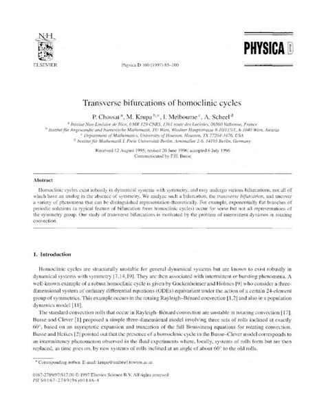 Pdf Transverse Bifurcations Of Homoclinic Cycles Dokumen Tips