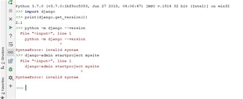 Python I Am Unable To Create A Django Website In Pycharm I Am