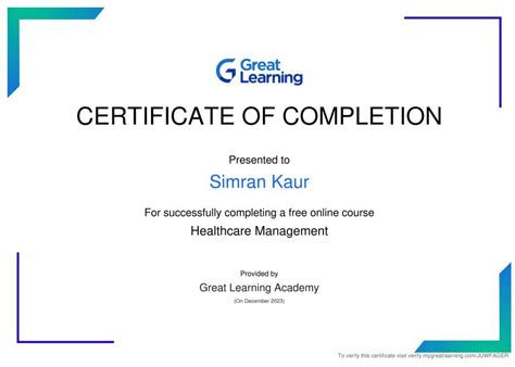 Healthcare Certificationcomplete Management Greatlearning