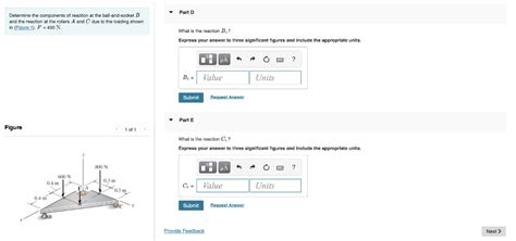 Solved Part A Determine The Components Of Reaction At The