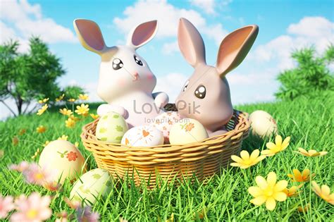 부활절 토끼 장면