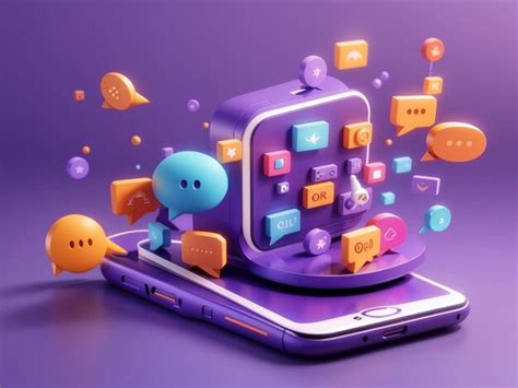 Premium Photo Connective Conversations 3d Mobile Phone With Speech Bubble Messages