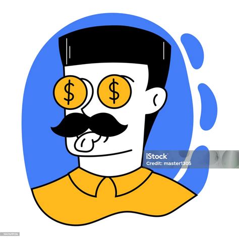 재정적 동기와 성장 벡터 그림입니다 직원 동전 눈을 가진 사업가 성공과 수입을 기대합니다 사업재정의 개념 가공의 인물에 대한