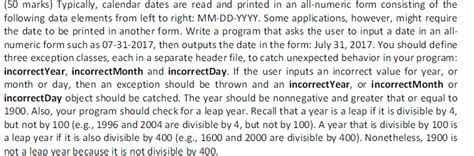 Solved Typically Calendar Dates Are Read And Printed In An Chegg