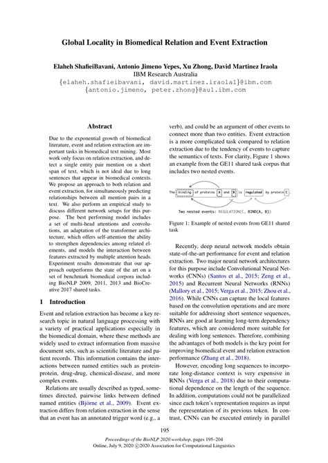 Pdf Global Locality In Biomedical Relation And Event Extraction