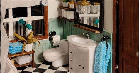 Una Chapucillas Y Cocinillas En Casa Casa De Mu Ecas Escala Parte Xxx Estantes Para El Ba O