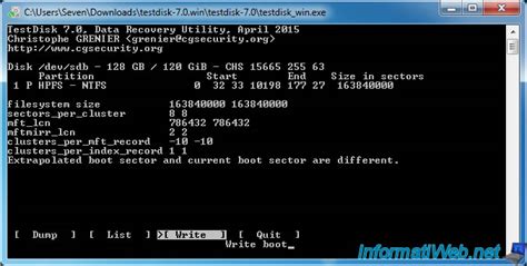 Repair A Raw Partition With Testdisk Windows Tutorials Informatiweb