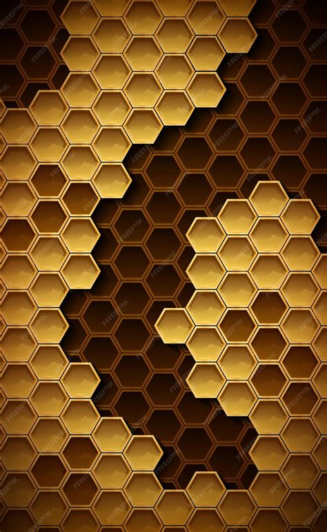 Premium Vector Honeycombs With Honey Vector Illustration Of Cells With Bee Honey And A Frame