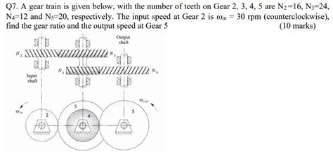 [solved] q7 a gear train is given below with the number
