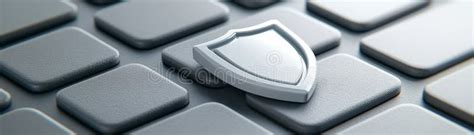 Enhanced Cybersecurity Protecting Digital Assets With A Shield On Keyboard Cybersecurity Stock