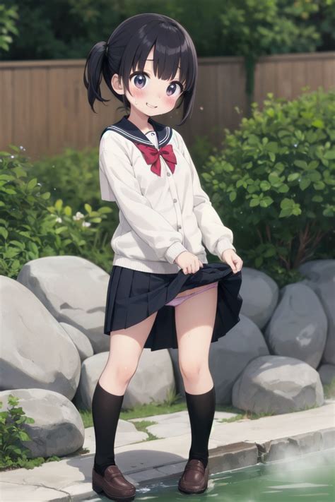 女子高校生が制服姿でスカートをめくってパンチラしているai画像生成に挑戦 Aiガールズコレクション