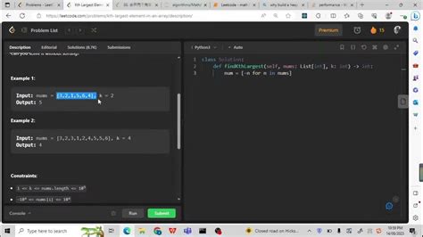 Leetcode 215 Kth Largest Element In An Array Heap Youtube