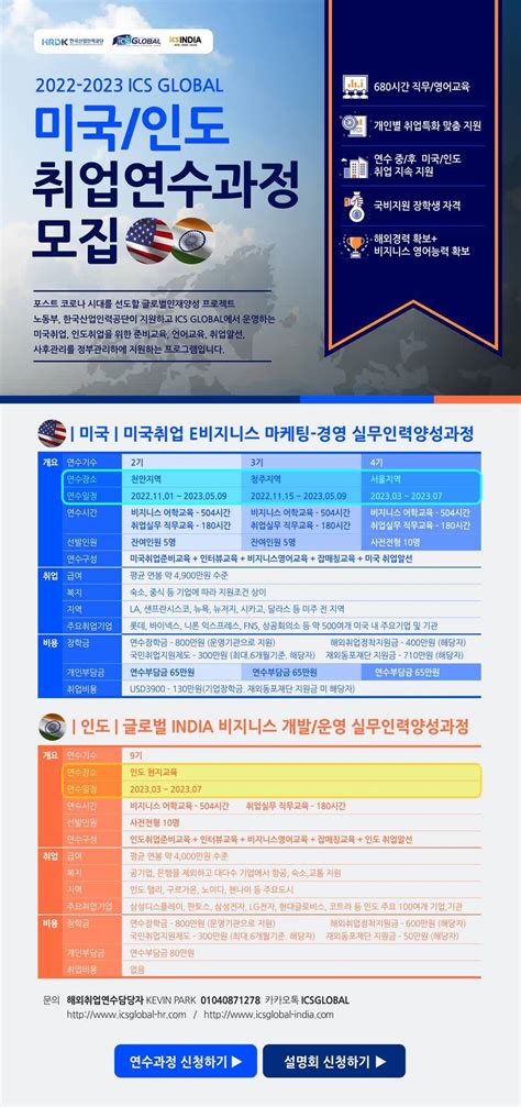 2022년~2023년 국비지원 미국인도 취업연수과정 한번에 보기 공모전 대외활동 링커리어