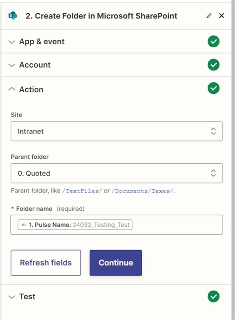 Unable To Sync Item Names To Sharepoint Folders After Zap Publishes Zapier Community