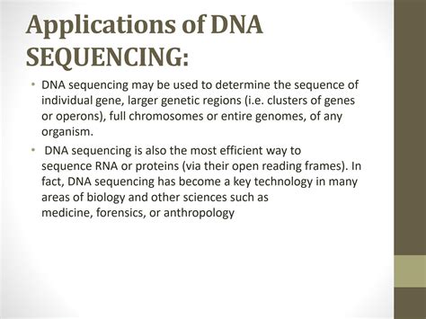 Solution Applications Of Dna Sequencing Studypool