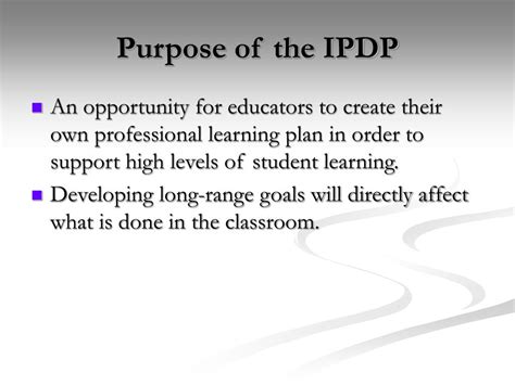 PPT Developing An Individual Professional Development Plan IPDP PowerPoint Presentation ID