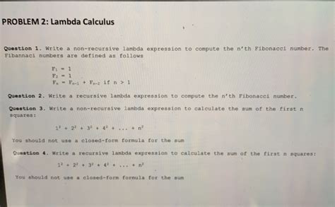 Problem Lambda Calculus Question Write A Chegg