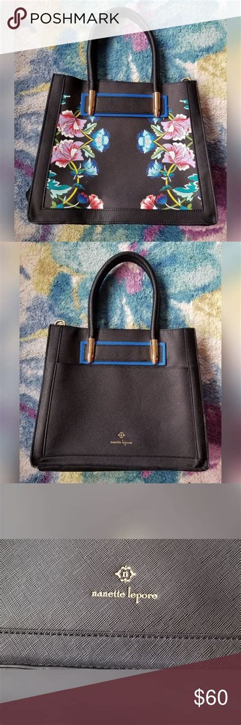Nanette Lepore Black Floral Patent Leather Purse Leather Purses Floral Handbags Patent Leather