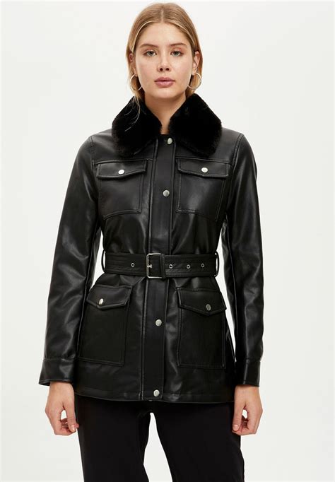 Defacto Kunstlederjacke Black Schwarz Zalando At