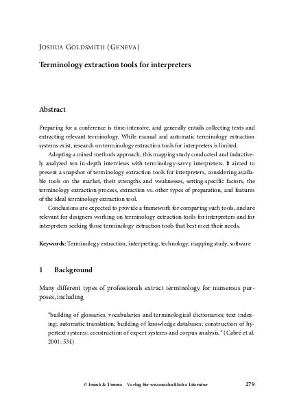 Pdf Terminology Extraction Tools For Interpreters