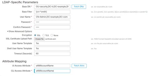 Add An LDAP External Authentication Object For The Security Cloud Control