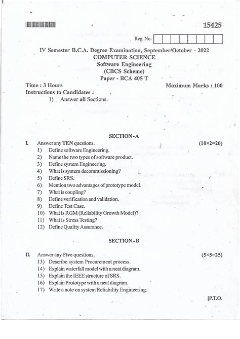 Software Engineering Bachelor Of Computer Applications Studocu