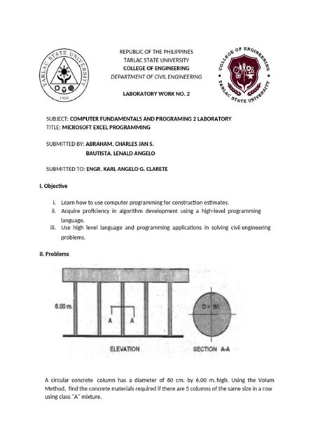 Laboratory Work No 2 Pdf Concrete Computer Programming