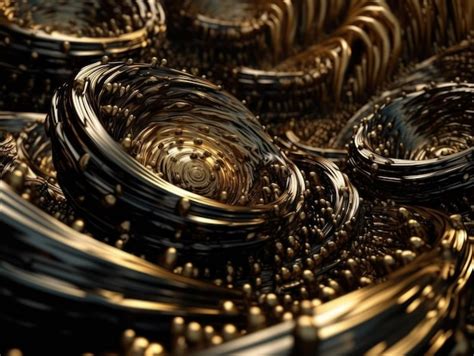 Premium Ai Image Abstract Geometric Composition Liquid Gold Created With Generative Ai Technology