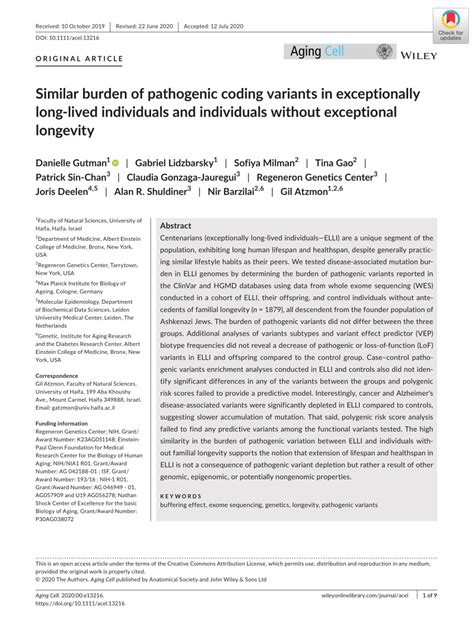 Pdf Similar Burden Of Pathogenic Coding Variants In Exceptionally
