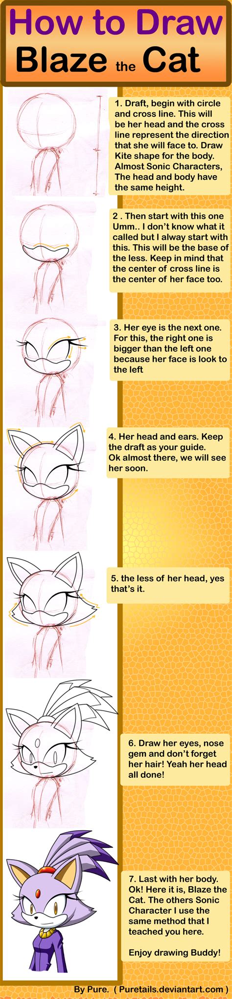 Tutorial Drawing Blaze By Puretails On DeviantArt