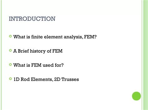 Introduction To Finite Element Method Fem Ppt