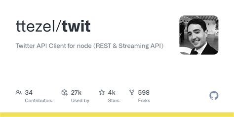 Github Ttezel Twit Twitter Api Client For Node Rest And Streaming Api