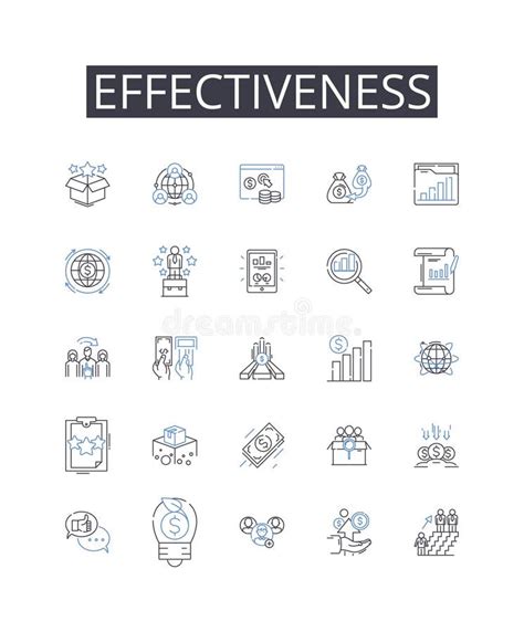 Effectiveness Line Icons Collection Efficiency Productivity