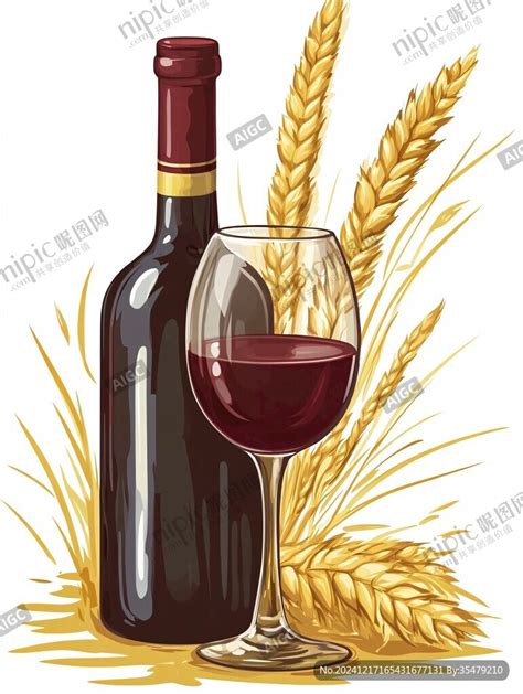 Ai创作图酒瓶插画 白酒啤酒红酒插画 红酒插画 手绘葡萄酒插画 手绘酒元素 葡萄枸杞酒手绘 葡萄酒插画 酒类插画 红酒广告酒瓶酒杯 酒插画素材