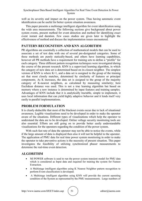 Synchrophasor Data Based Intelligent Algorithm For Real Time Event