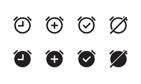Alarm Clock Icon Set Timer Action Option Icon Vector Illustration Suitable For UI UX Design