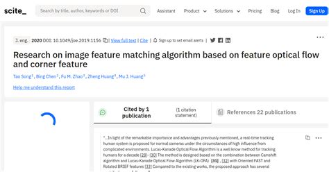 Research On Image Feature Matching Algorithm Based On Feature Optical Flow And Corner Feature