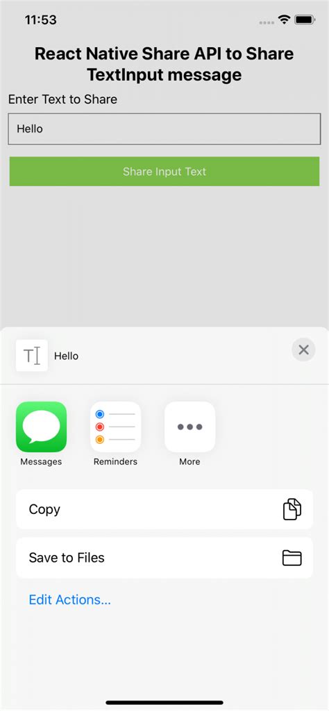 React Native Share Api To Share Textinput Message About React
