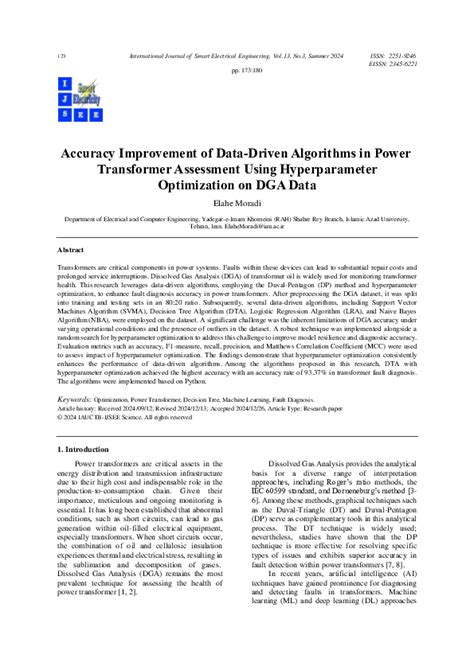 Pdf Accuracy Improvement Of Data Driven Algorithms In Power Transformer Assessment Using