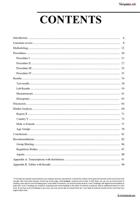 Example Table Of Content For Assignment Dawsontaroware