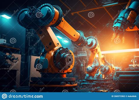 Smart Industry Robot Arm For Factory Production Process Automation Technology Generative Ai