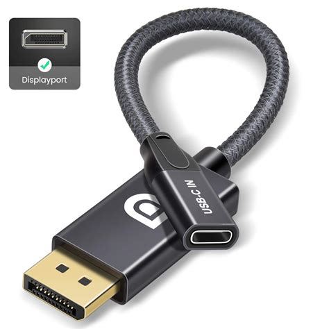 Elebase Usb C Female To Displayport Male Cable Adapter Usb Type C 3 1 Input To Dp Ouput
