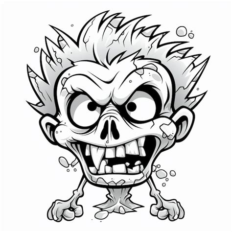 Premium Photo Cartoon Zombie With Spiky Hair And A Big Grin Generative Ai