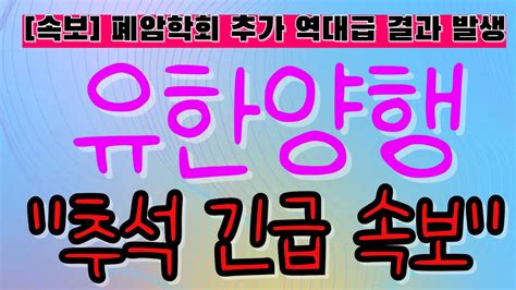 유한양행 주가 전망 폐암학회 이후 폭등소식 발생 추석 후 이 가격까지 상승하겠네요 유한양행 9월 추석 가격
