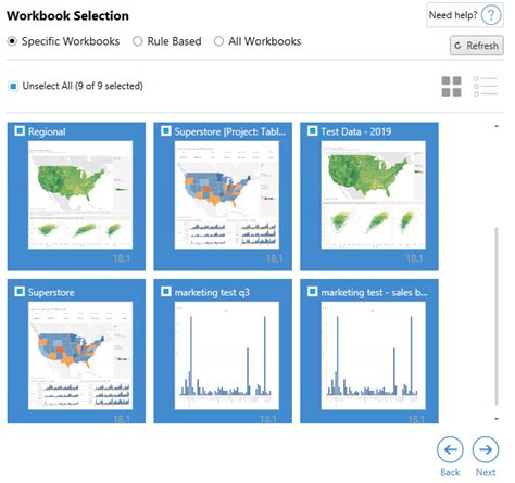 Migration Plans Workbooks Tableau