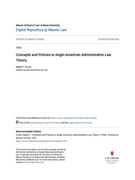 And Policies In Anglo American Administrative Law Theory Pdf